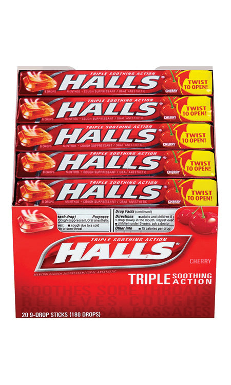 Halls Base Stk Cherry 9 pc – Hana Food Distributor, Inc.